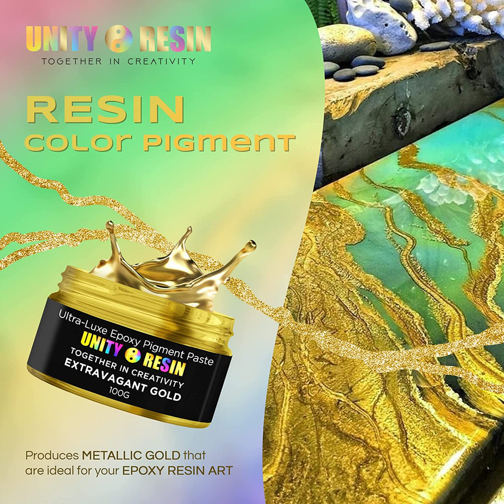 Ultra-Luxe Epoxy Resin Pigment Paste-EXTRAVAGANT GOLD (100G) | Unity Resin