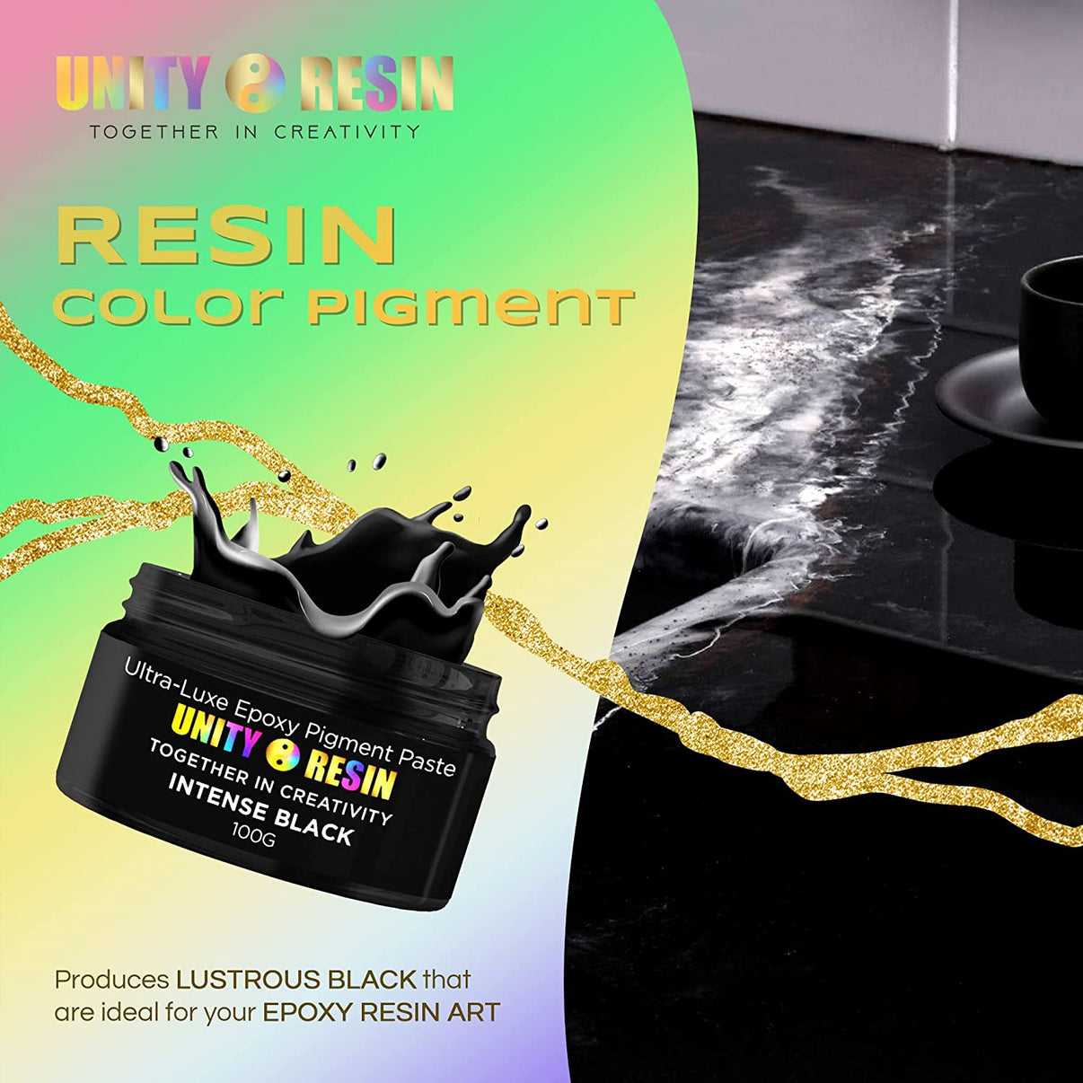 Ultra-Luxe Epoxy Resin Pigment Paste- INTENSE BLACK (100G) | Unity Resin