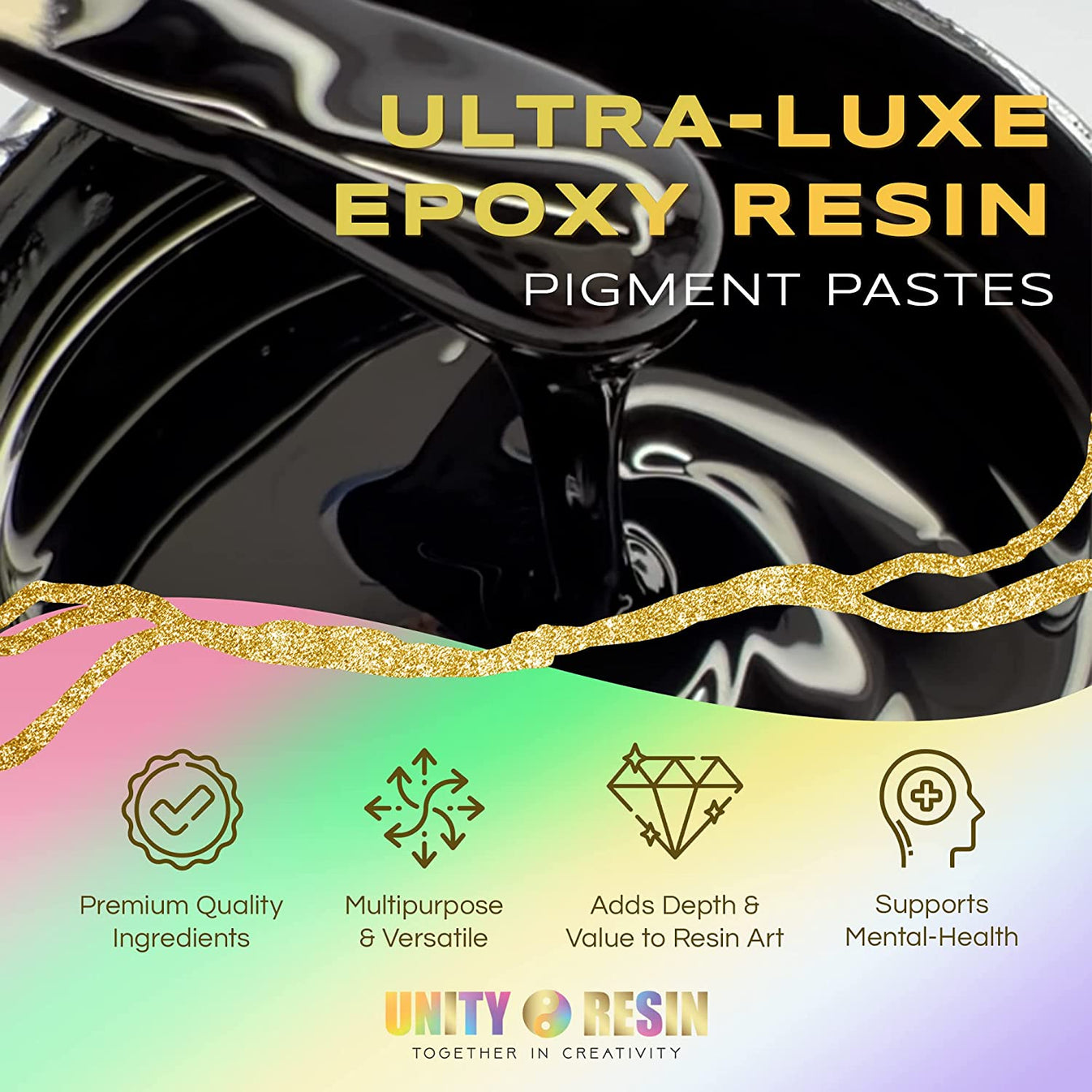 Ultra-Luxe Epoxy Resin Pigment Paste- INTENSE BLACK (100G) | Unity Resin