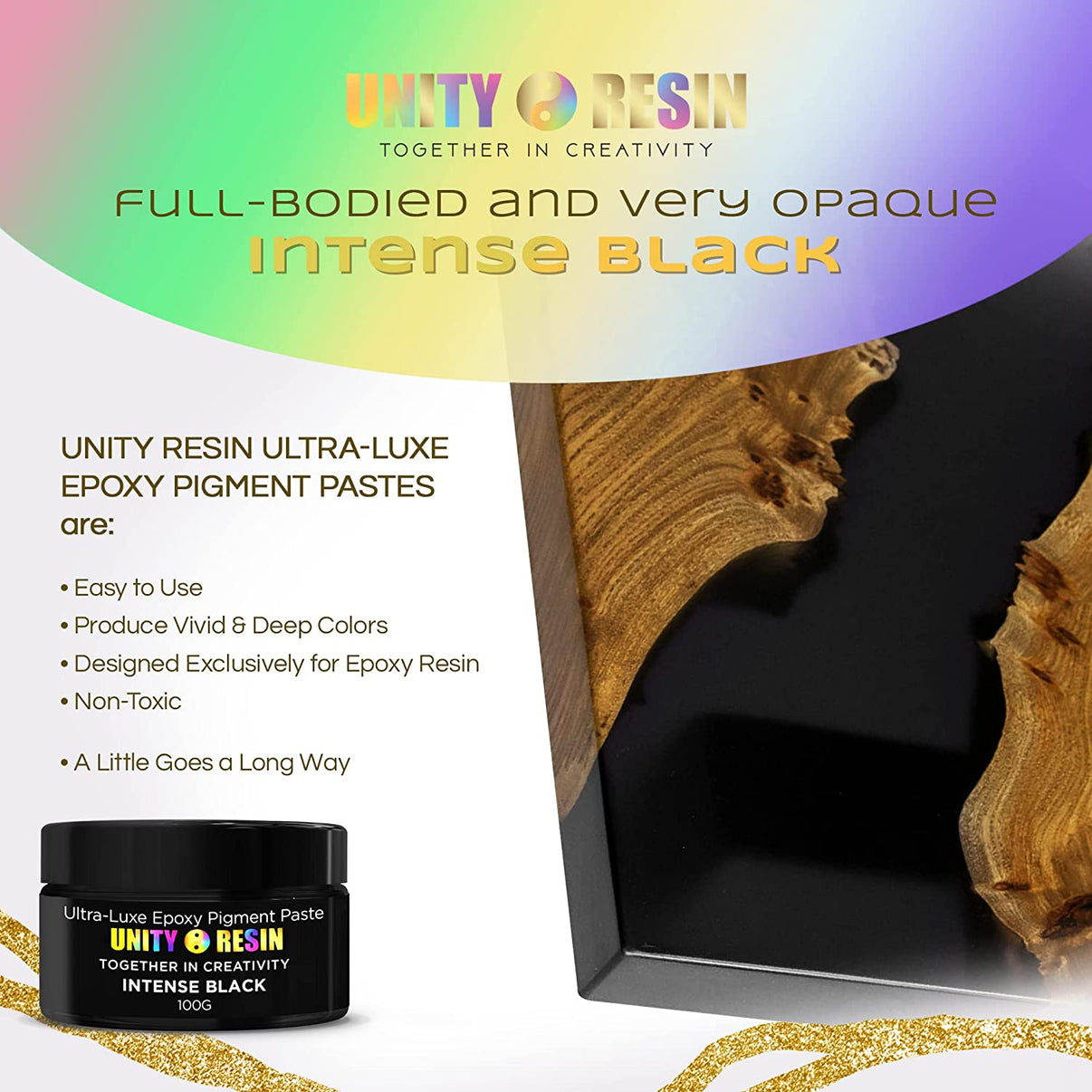 Ultra-Luxe Epoxy Resin Pigment Paste- INTENSE BLACK (100G) | Unity Resin