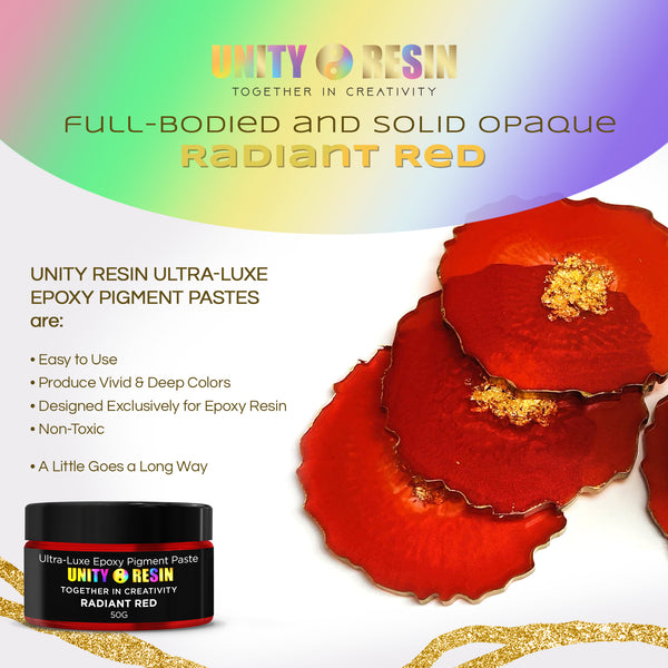 Ultra-Luxe Epoxy Resin Pigment Paste- RADIANT RED (50G) | Unity Resin
